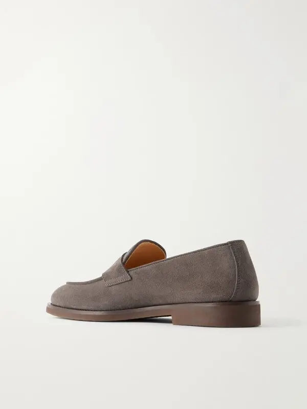 Brunello Cucinelli Suede Penny Loafers
