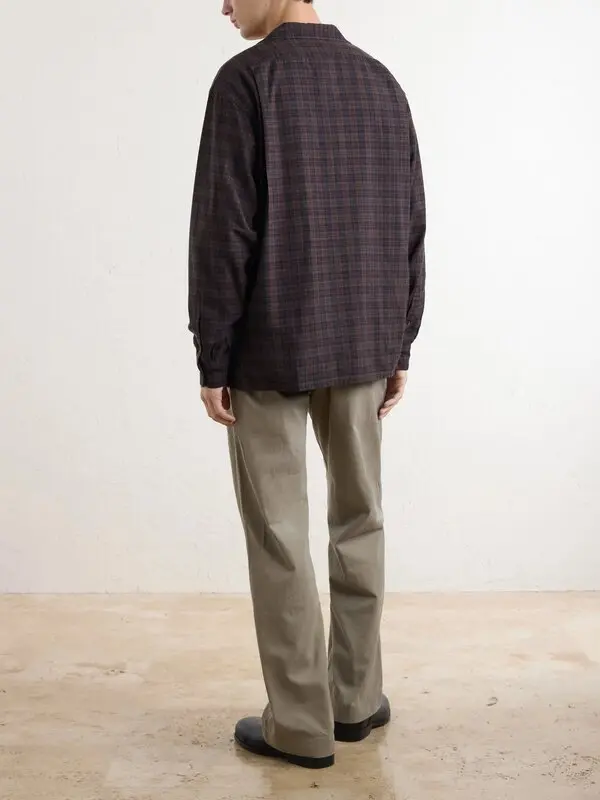 A.PRESSE Camp-collar Checked Silk Shirt