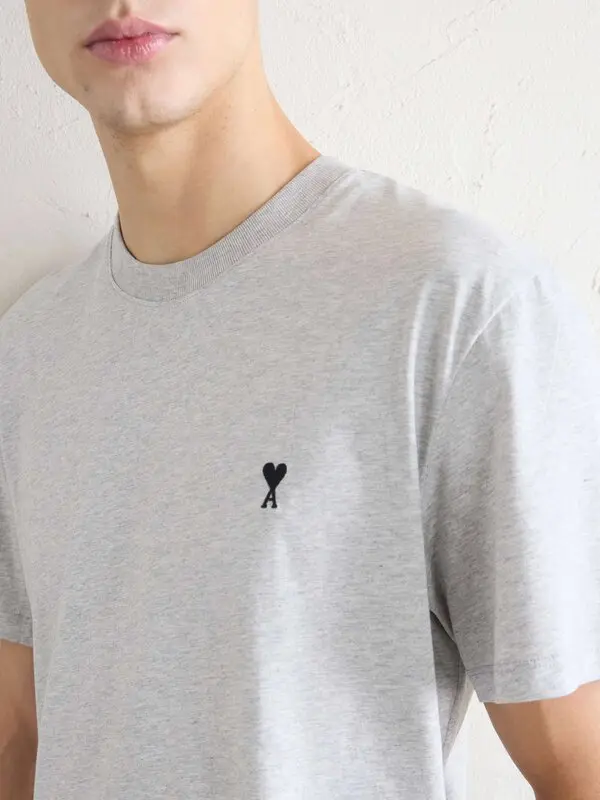AMI Paris Logo-embroidery Cotton-jersey T-shirt