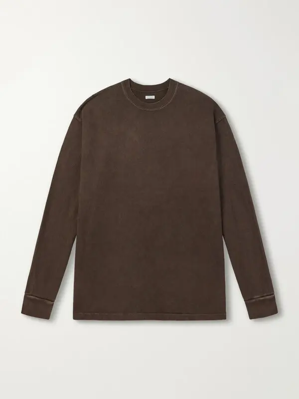 A.PRESSE Cotton-jersey T-shirt - Brown