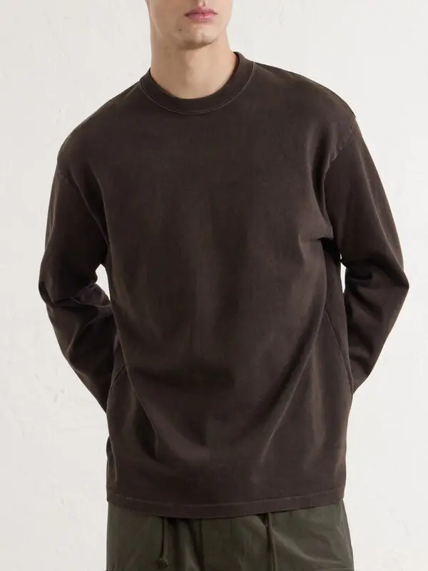 A.PRESSE Cotton-jersey T-shirt - Brown