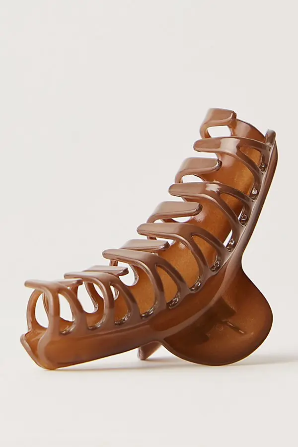 Free People Acetate Large Claw Clip - Chocolate Mocha