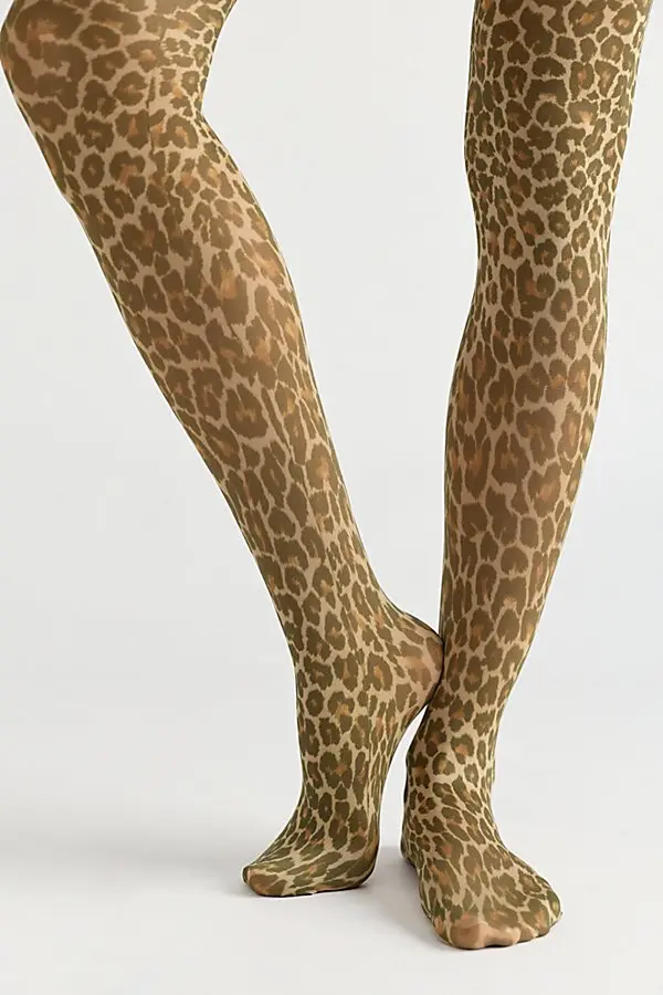 Free People Sofia Leopard Tights