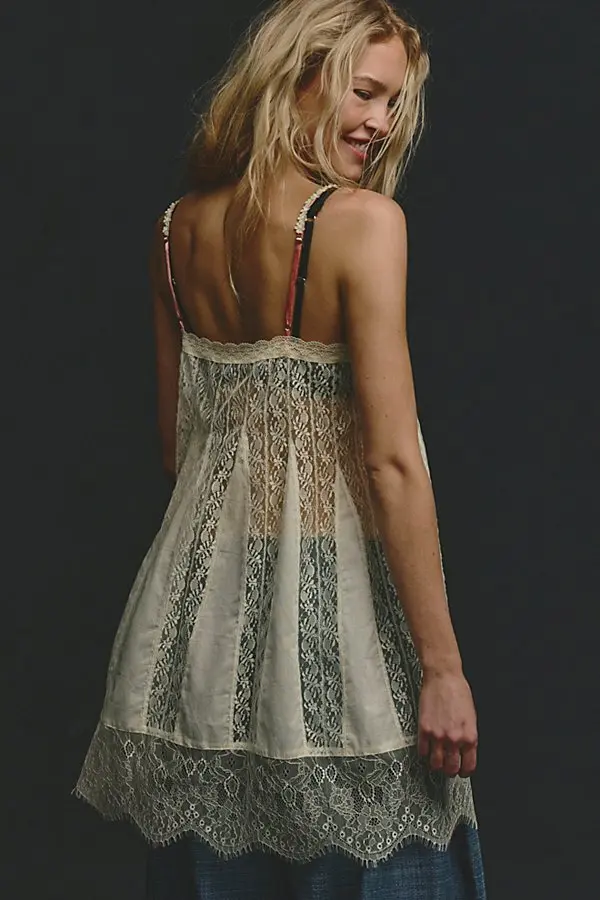 Free People Intimately A Perfect Day Lace Slip Dress - Vanilla Combo