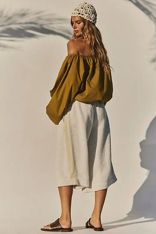 Free People Terry Cloth Relaxed Fit Shorts - Heather Grey Combo