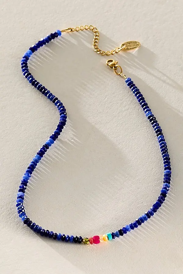 MEREDITH WATERSTRAAT Beaded Lazuli Necklace With Gemstones - Lapis