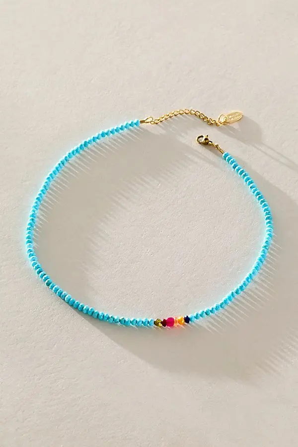 MEREDITH WATERSTRAAT Beaded Lazuli Necklace With Gemstones - Turq