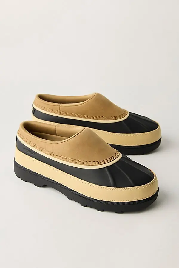 Sorel Ambler Waterproof Slip-on Clogs - Caribou Buff/black
