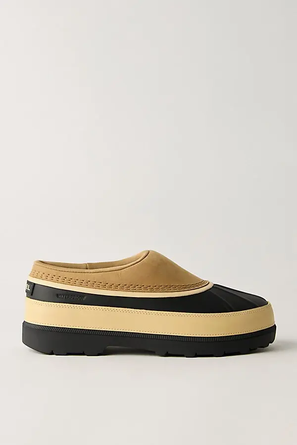 Sorel Ambler Waterproof Slip-on Clogs - Caribou Buff/black