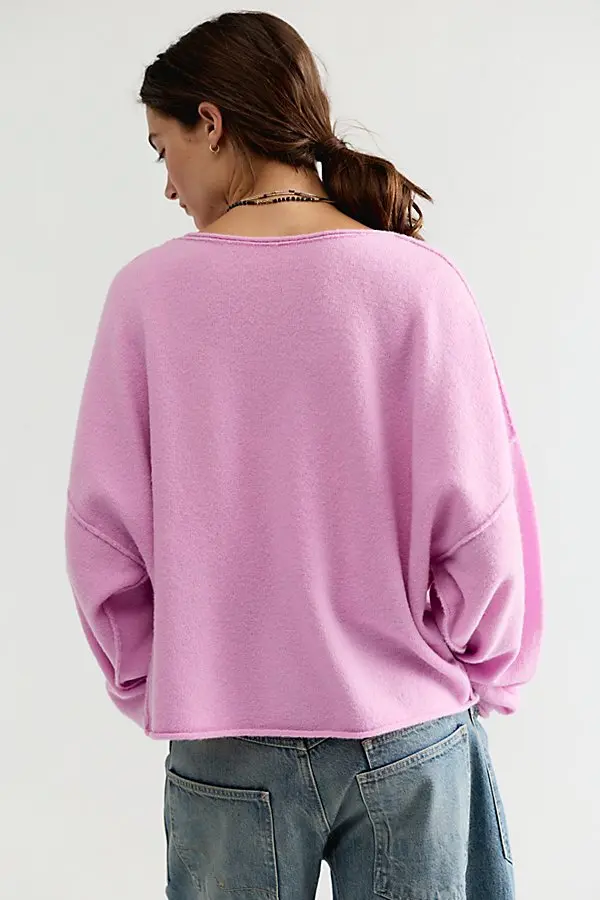 Free People V-neck Pullover - Lighting Lilac Combo