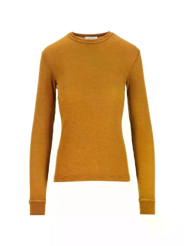 FORTE_FORTE Ribbed-knit Long-sleeve Sweater - Orange