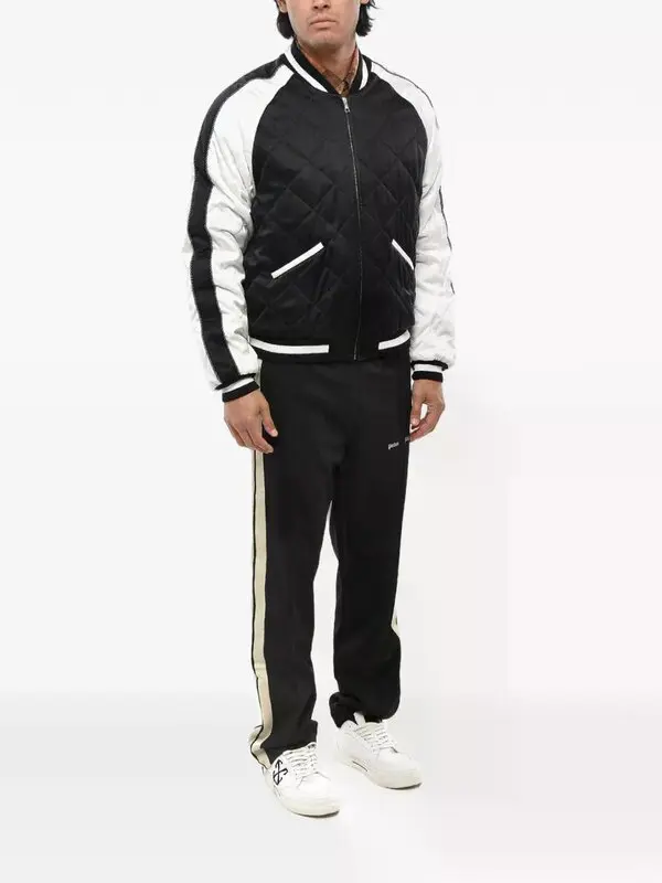 Palm Angels Quilted Bomber Jacket With Embroidery