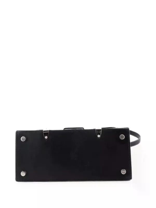 Goyard Structured Saigon Top Handle Bag, Coated Canvas With Leather Mini Satchel - Black