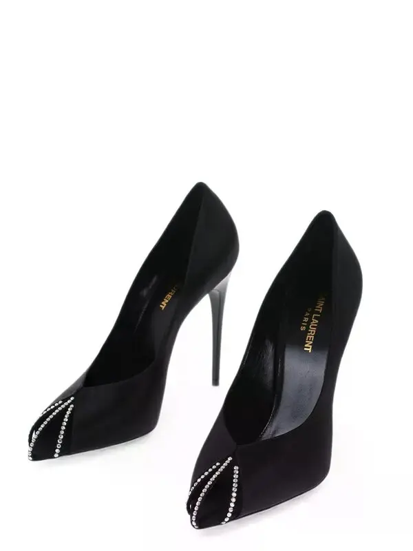 Saint Laurent Rhinestone Embellished Open-toe Pumps