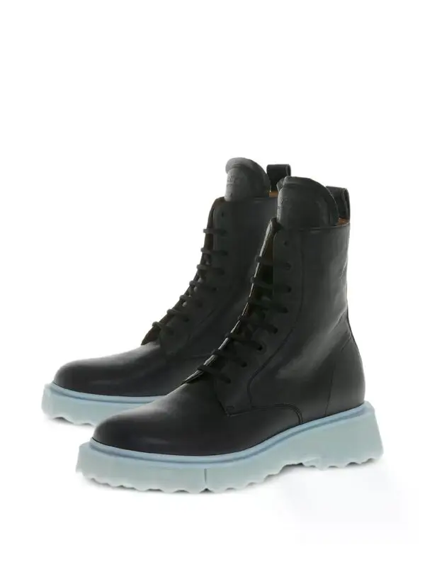 Off-White Leather Combat Boots