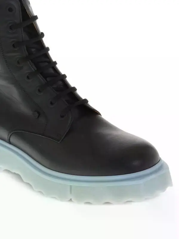 Off-White Leather Combat Boots