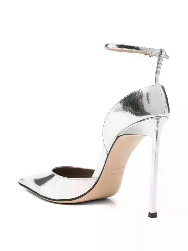 TOM FORD Point-toe Ankle-strap Pumps - Silver