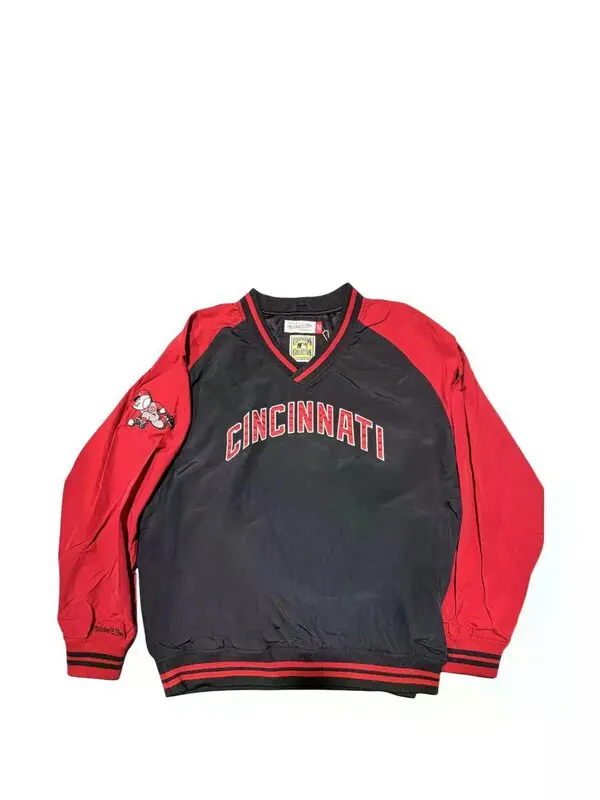 Mitchell & Ness Mlb Cincinnati Reds Logo-embroidered Sweatshirt
