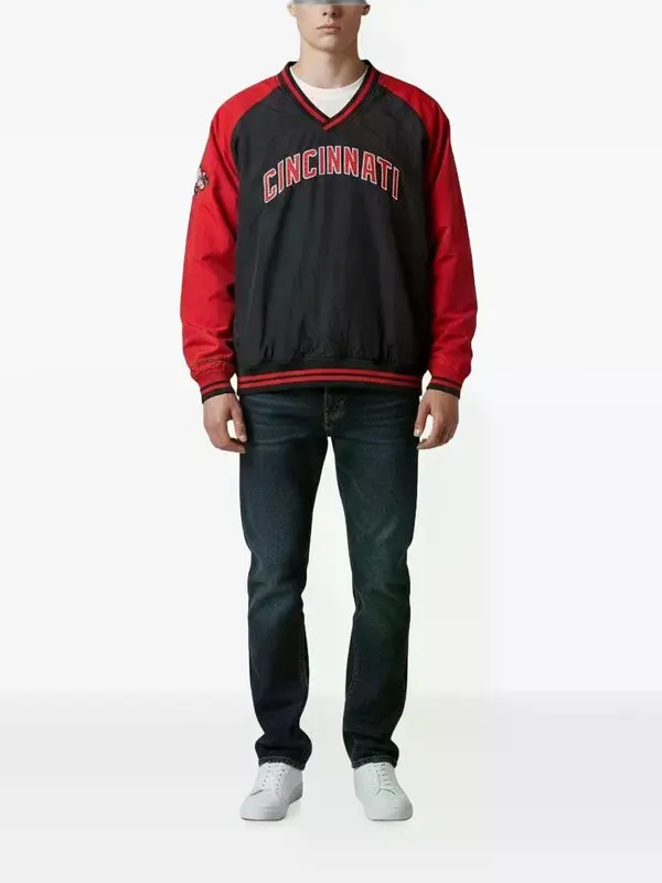 Mitchell & Ness Mlb Cincinnati Reds Logo-embroidered Sweatshirt
