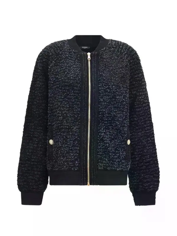 Balmain Sequin-embellished Bouclé Bomber Jacket