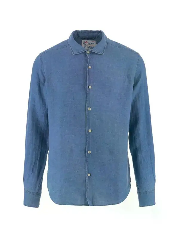 MC2 SAINT BARTH Pamplona Long-sleeve Linen Shirt - Blue