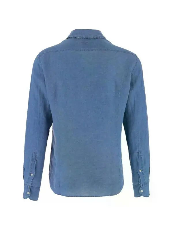 MC2 SAINT BARTH Pamplona Long-sleeve Linen Shirt - Blue