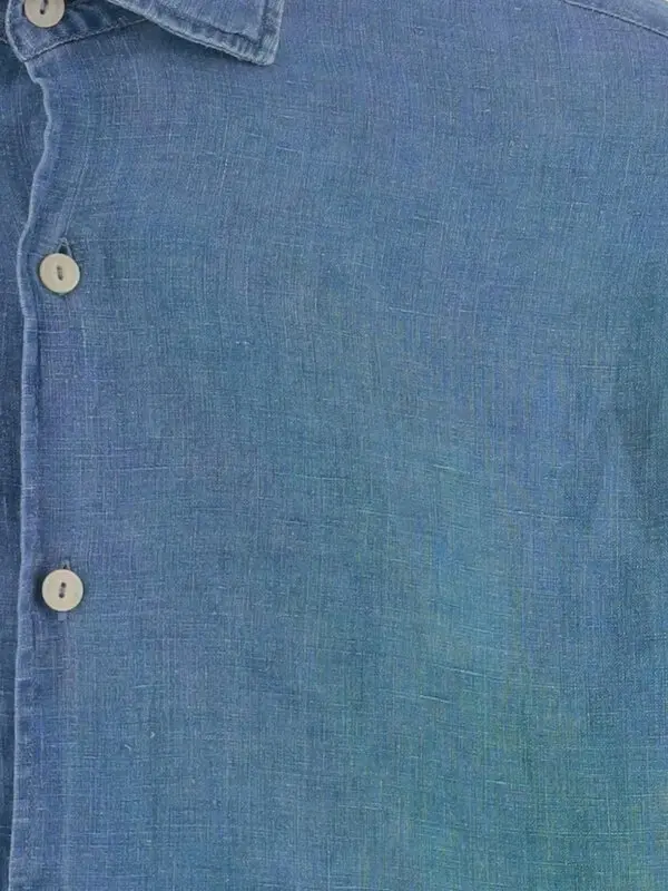 MC2 SAINT BARTH Pamplona Long-sleeve Linen Shirt - Blue