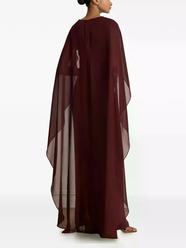 Ralph Lauren Cape-overlay Georgette Maxi Gown