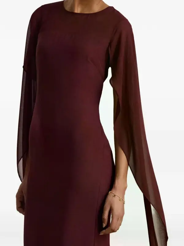 Ralph Lauren Cape-overlay Georgette Maxi Gown