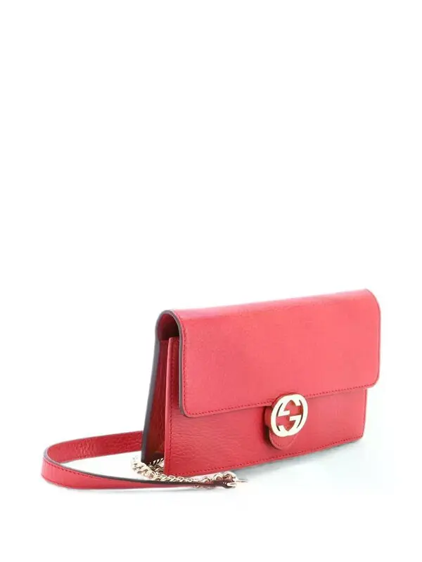 Gucci Interlocking Wallet On Chain Leather Crossbody Bag