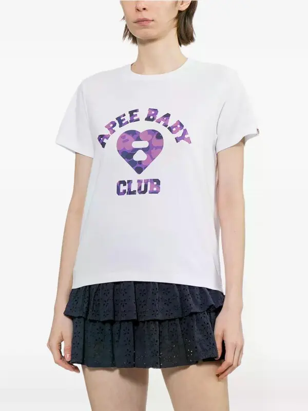 AAPE BY *A BATHING APE Apee™ A Bathing Ape® Camouflage Heart Logo T-shirt - White