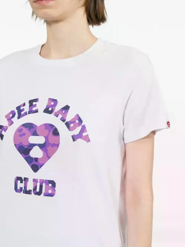 AAPE BY *A BATHING APE Apee™ A Bathing Ape® Camouflage Heart Logo T-shirt - White