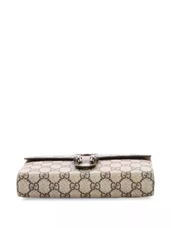 Gucci Dionysus Chain Wallet Gg Coated Canvas Small Crossbody Bag - Brown