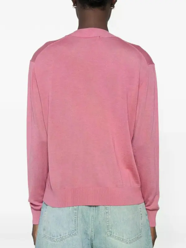 Max Mara V-neck Fine Knit Cardigan - Pink
