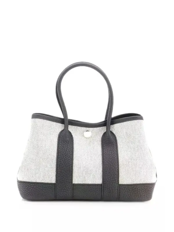 Hermès Neo Garden Toile And Leather 23 Tote Bag - Black