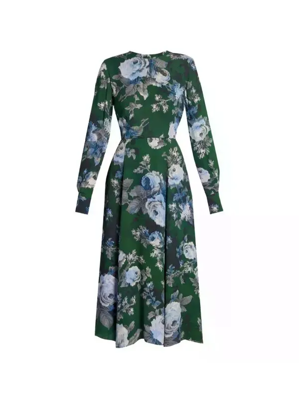 Erdem Floral Print Long Sleeve Dress
