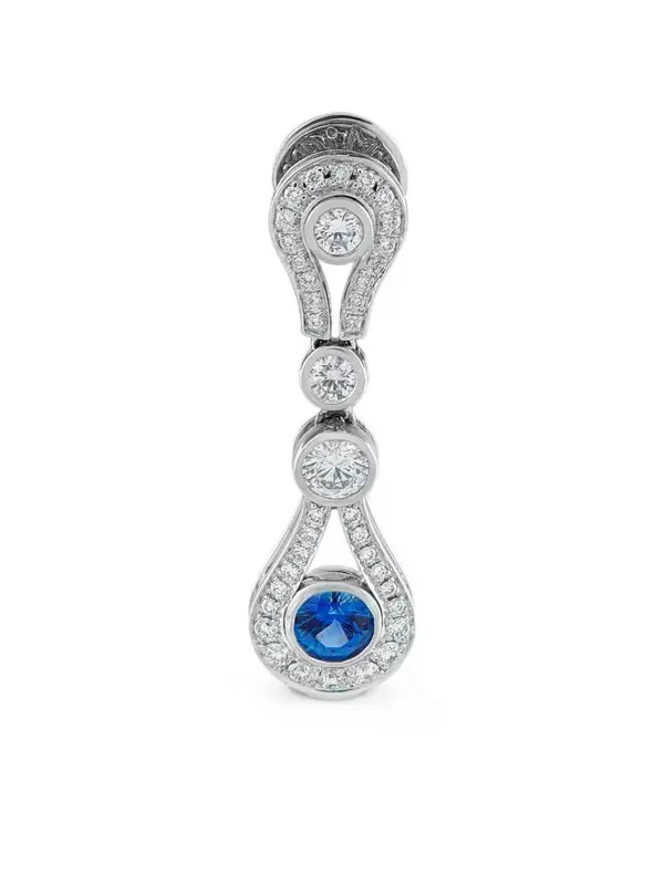 DI MODOLO 18k White Gold Diamond And Sapphire Drop Earrings