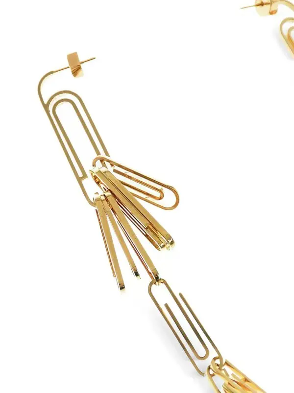 Off-White Maxi Paperclip-shaped Earrings - Gold