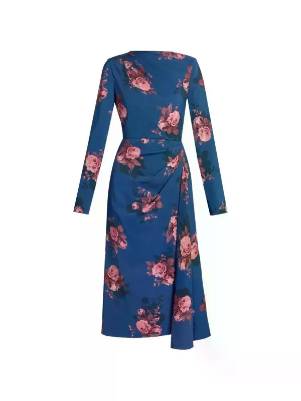 Erdem Floral-print Draped Dress