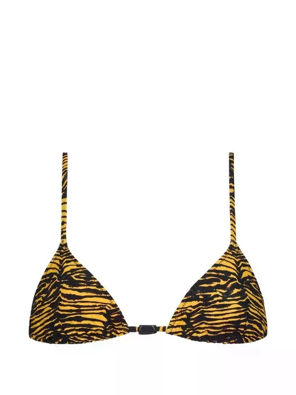 TROPIC OF C Equator Tiger-print Bikini Top - Yellow