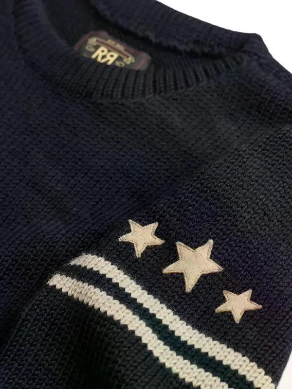 Ralph Lauren Skull Patch Star Embroidered Crew Neck Sweater