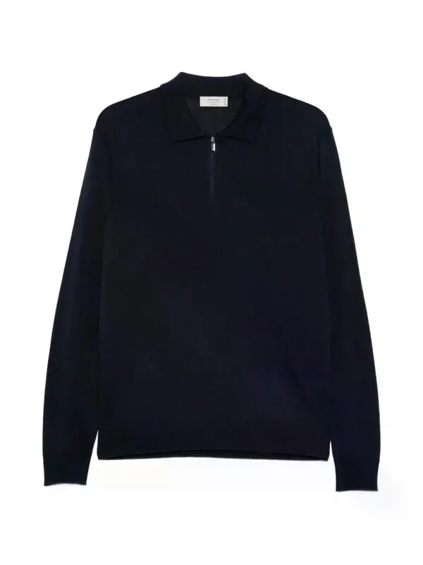 FERRANTE Quarter-zip Knitted Polo Shirt