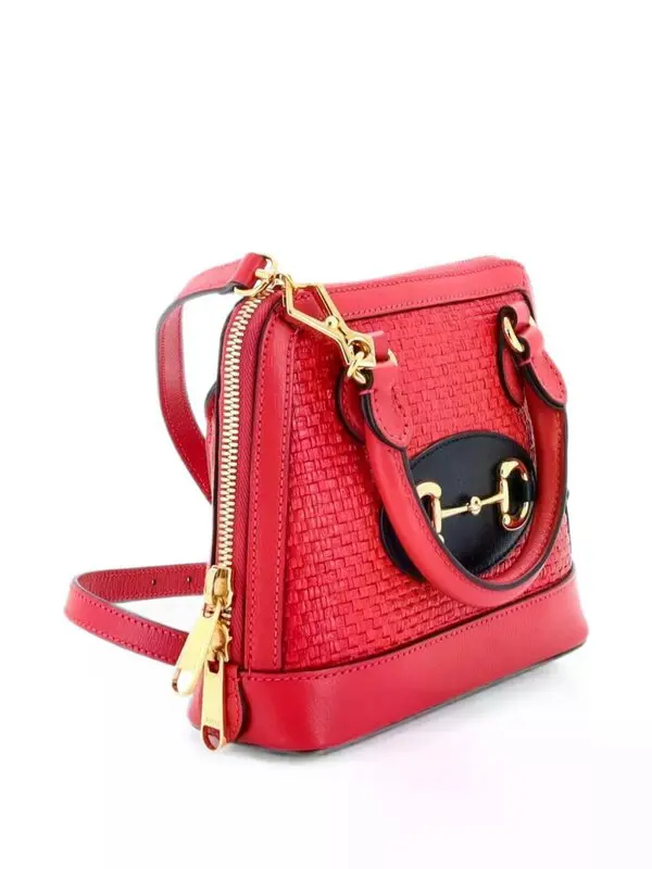 Gucci Horsebit 1955 Raffia Mini Top Handle Bag