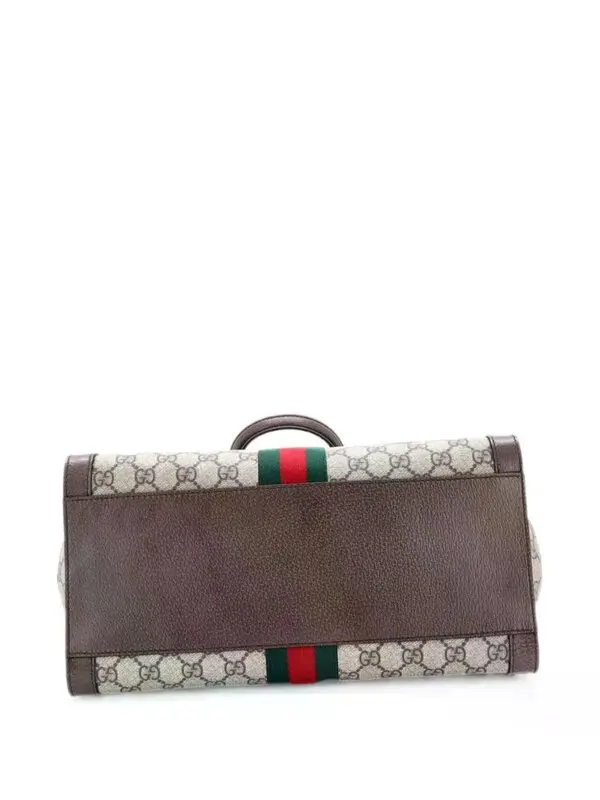 Gucci Ophidia Top Handle Gg Coated Canvas Medium Tote Bag
