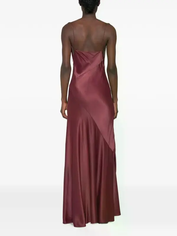 Alberta Ferretti Side-slit V-neck Maxi Dress - Red