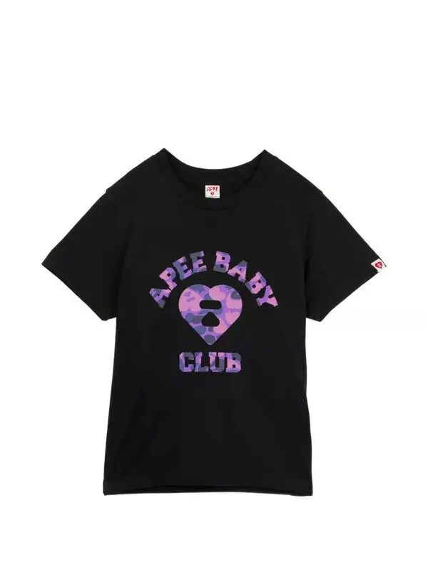 AAPE BY *A BATHING APE Camouflage Heart Logo T-shirt - Black