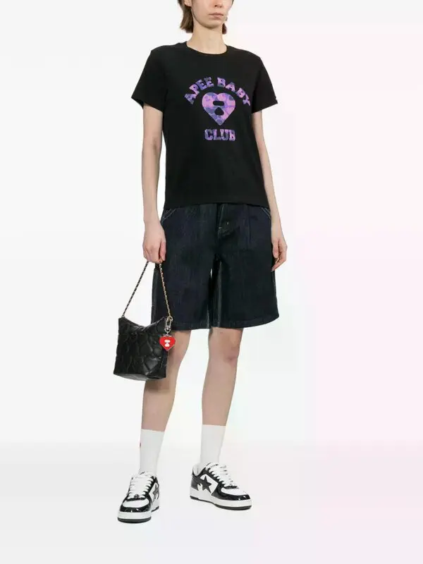 AAPE BY *A BATHING APE Camouflage Heart Logo T-shirt - Black