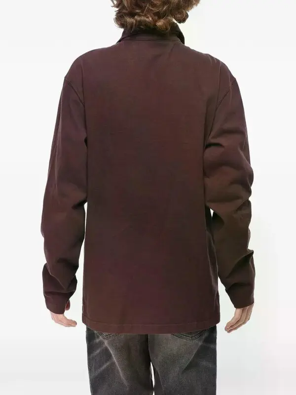 Off-White Embroidered Long-sleeve Polo Shirt