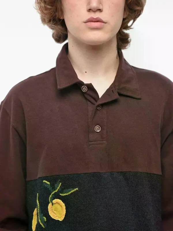Off-White Embroidered Long-sleeve Polo Shirt