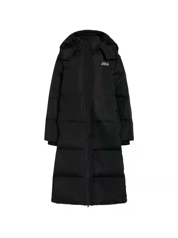 Karl Lagerfeld Long Hooded Puffer Jacket